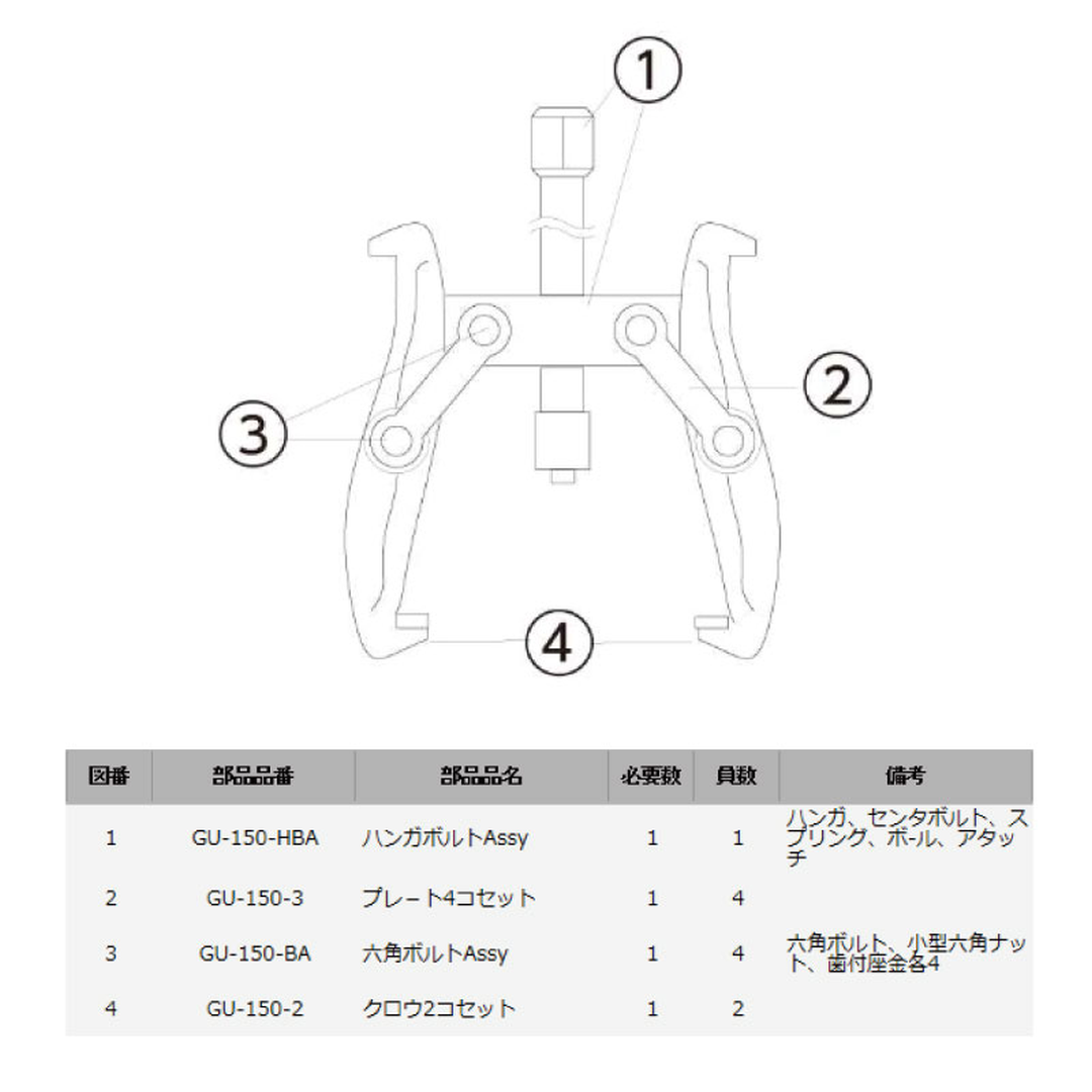 KTC ※ハンガボルトアッセン GU-150-HBA | 工具の通販 FINE PIECE デリバリー｜自動車の整備機器・用品・システムがネットでお得に仕入れできる業者向け卸売サイト｜エーミン ...
